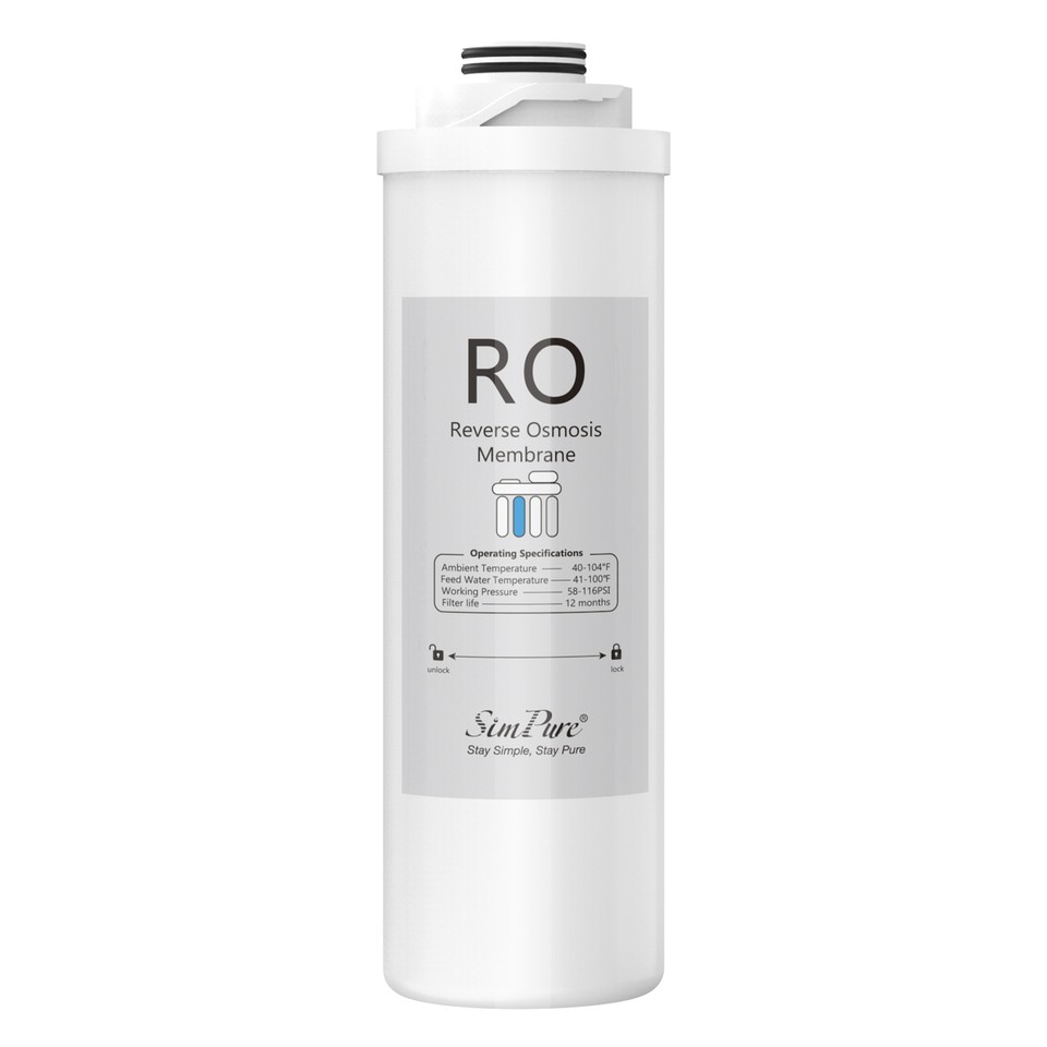 SimPure WP2-400 GPD 8 Stage RO Reverse Osmosis System Alkaline pH+ ...
