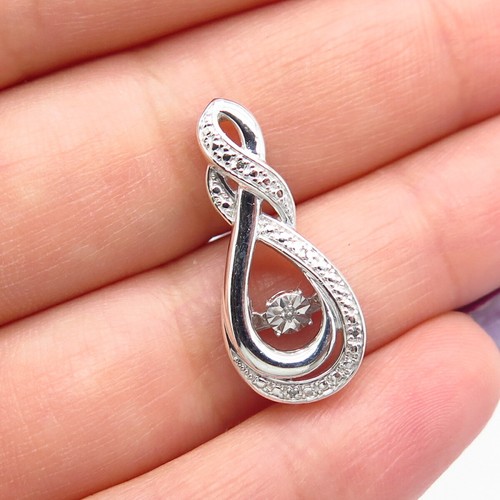 925 Sterling Silver Real Diamond Slide Pendant | eBay