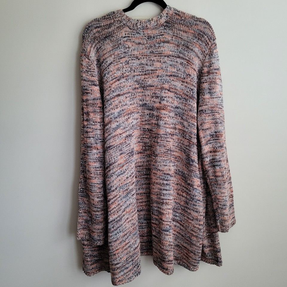 Catherines Womens Cardigan Sweater Plus Size 4X Long Line Knit Sequins ...
