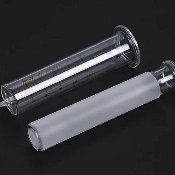 1ml - 100ml Glass Reusable Chemistry Injector Syringes Sampler Lab ...