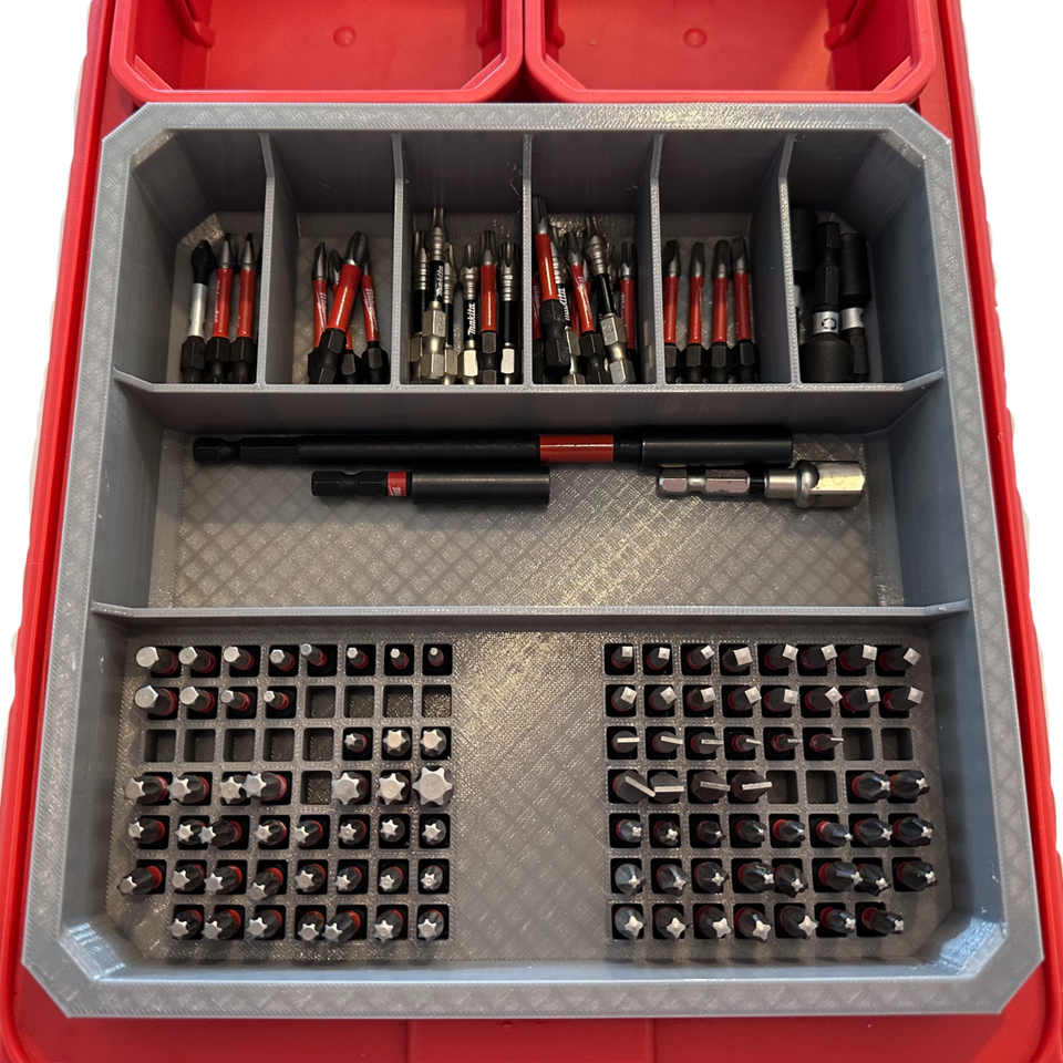 Impact bit holder insert for Milwaukee PACKOUT Low Profile Organizers ...
