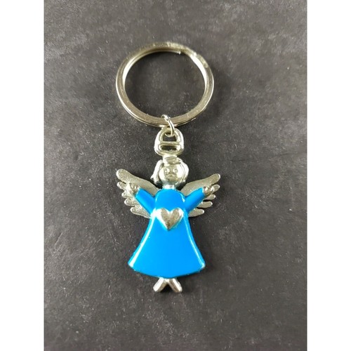 Angel Keychain Blue Heart Metal | eBay
