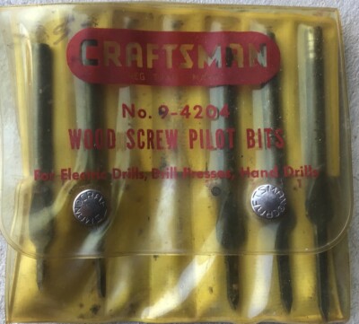 Vintage Craftsman Wood Screw Pilot Bits No. 9-4204 - Partial Set ...