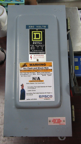 😃 SQUARE D 60 AMP NON-FUSED SAFETY SWITCH 600 VAC 60 HP 3PHASE HU362AWK ...