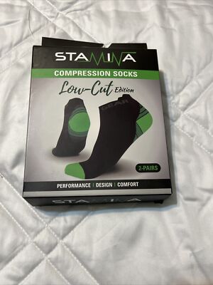Physix Gear Sport Stamina Compression Socks Arch Low Cut 2 Pairs Black ...