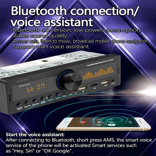 Bluetooth Digital Audio USB/SD/FM/WMA/MP3/WAV Radio Stereo Player WELL ...