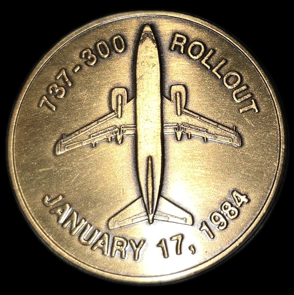 Vintage Boeing 737-300 Rollout Token 1984 Promo Employee Award ...