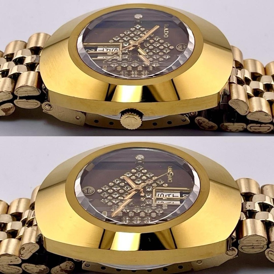 Rado Diastar Carbide Gold Vintage Watch 80s Talc Tungsten Working | eBay