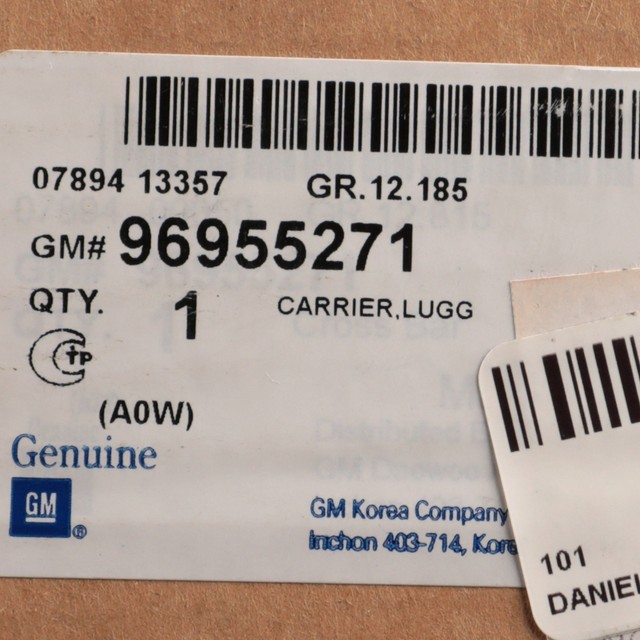 2013-2015 Chevrolet Spark Roof Rack Cross Rails 96955271 Silver Genuine ...