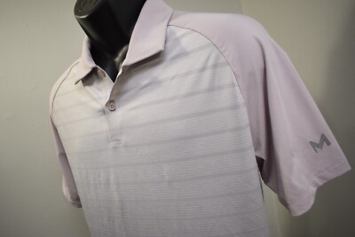 Maelreg Golf Polo Performance Wicking Short Sleeve Striped Mens Size ...