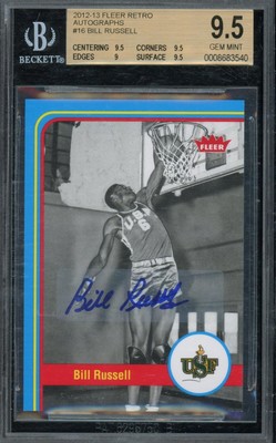2012/13 Fleer Retro Bill Russell Auto Card #16 BGS 9.5 | eBay