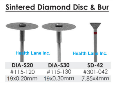 Meta BesQual Dental Lab Sintered Diamond Mounted Discs and Bur HP Shank ...