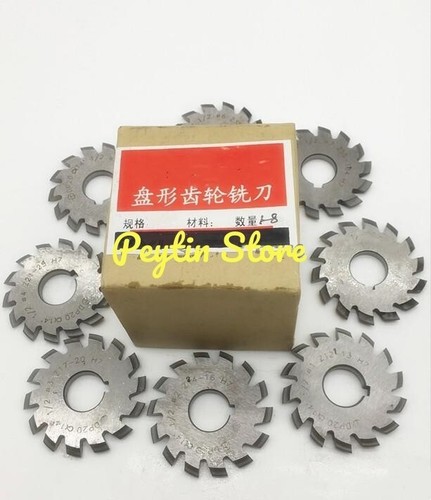 1Pc or 8Pcs/Set Disk Spur Gear Straight Tooth Milling Cutter M0.3~M0.9 ...