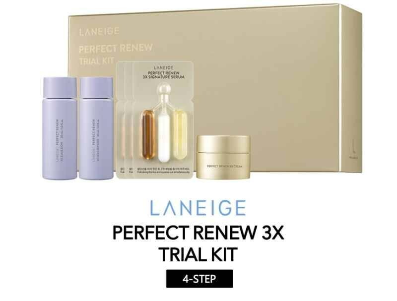 Laneige Perfect Renew 3X Trial Kit, Anti-Aging,Korean Cosmetics ...