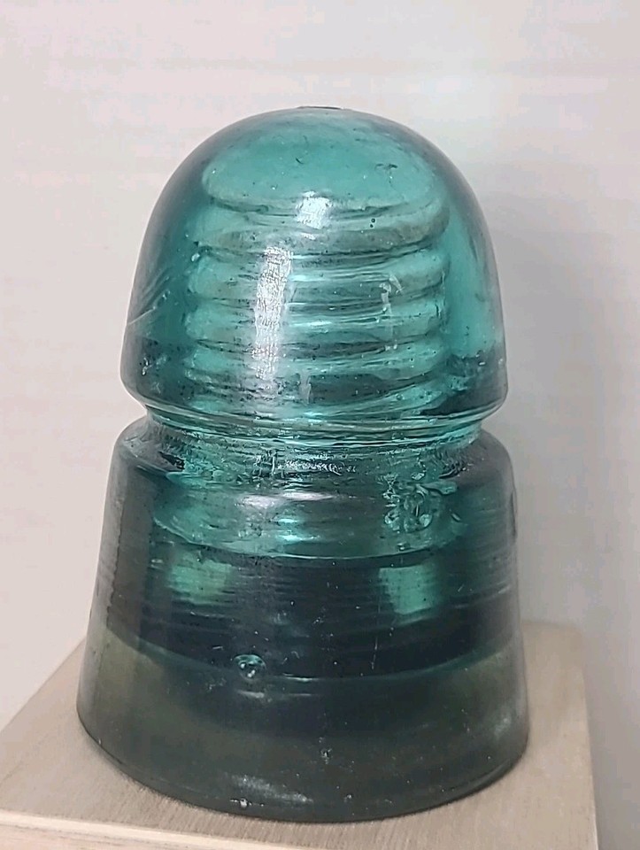 CD 145 Green Aqua BROOKFIELD "B" Antique Glass Telegraph Insulator ...