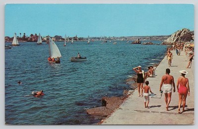 Newport Harbor California Coast Beach Corona Del Mar Jetty 1960s ...