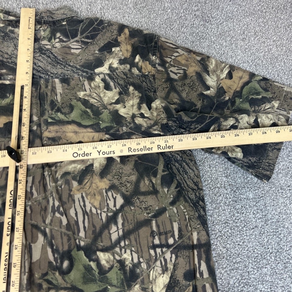 Mossy Oak Shirt Mens Extra Large Camo Button Down Short Sleeve Hunting ...
