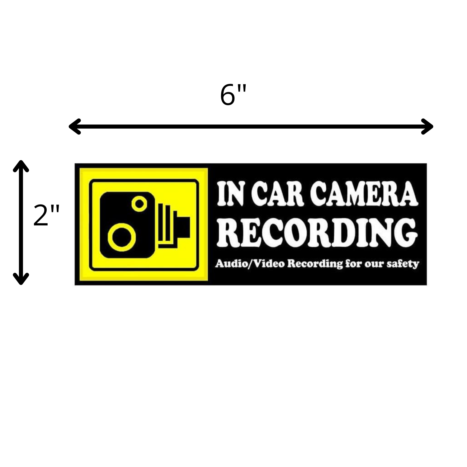 4PCS Warning Dash Cam Recording Stickers Decals Black Dash camera ...
