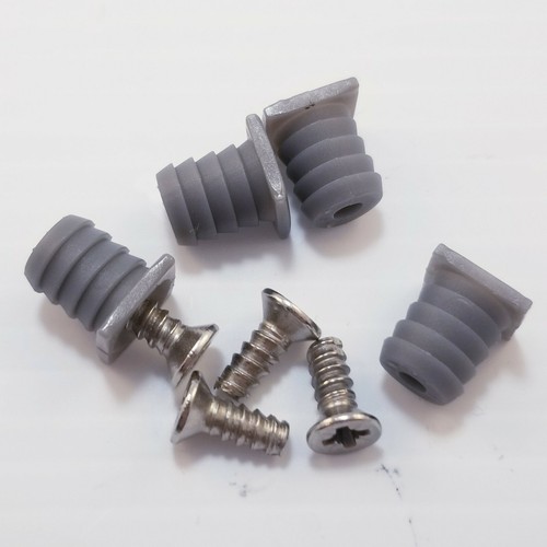 4x Cabinet Hinge Dowel Inserts Plastic Anchor Screw Mounting Part For ...