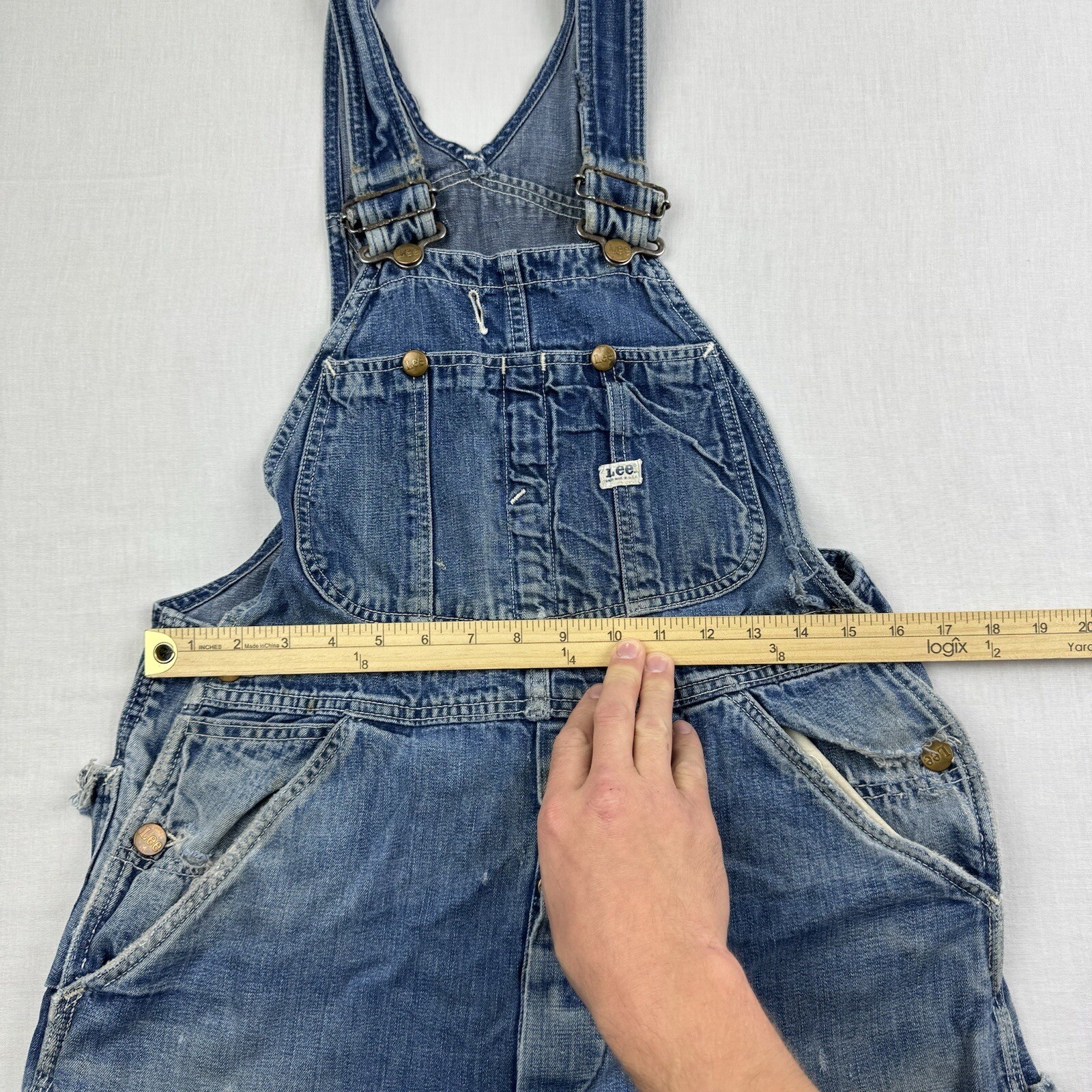 Vintage 1940s Lee Overalls Adult Large Blue Thrashed Jelt Denim Union ...