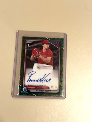 Barrett Kent Auto /99 Green Grass 1st Bowman, 2024 Bowman Baseball ...