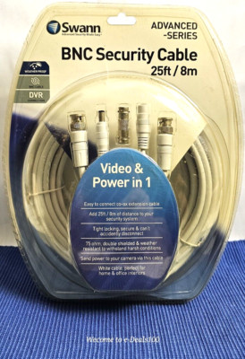 Swann Advance Series 8 m CCTV Video and Power BNC Security Cable | eBay