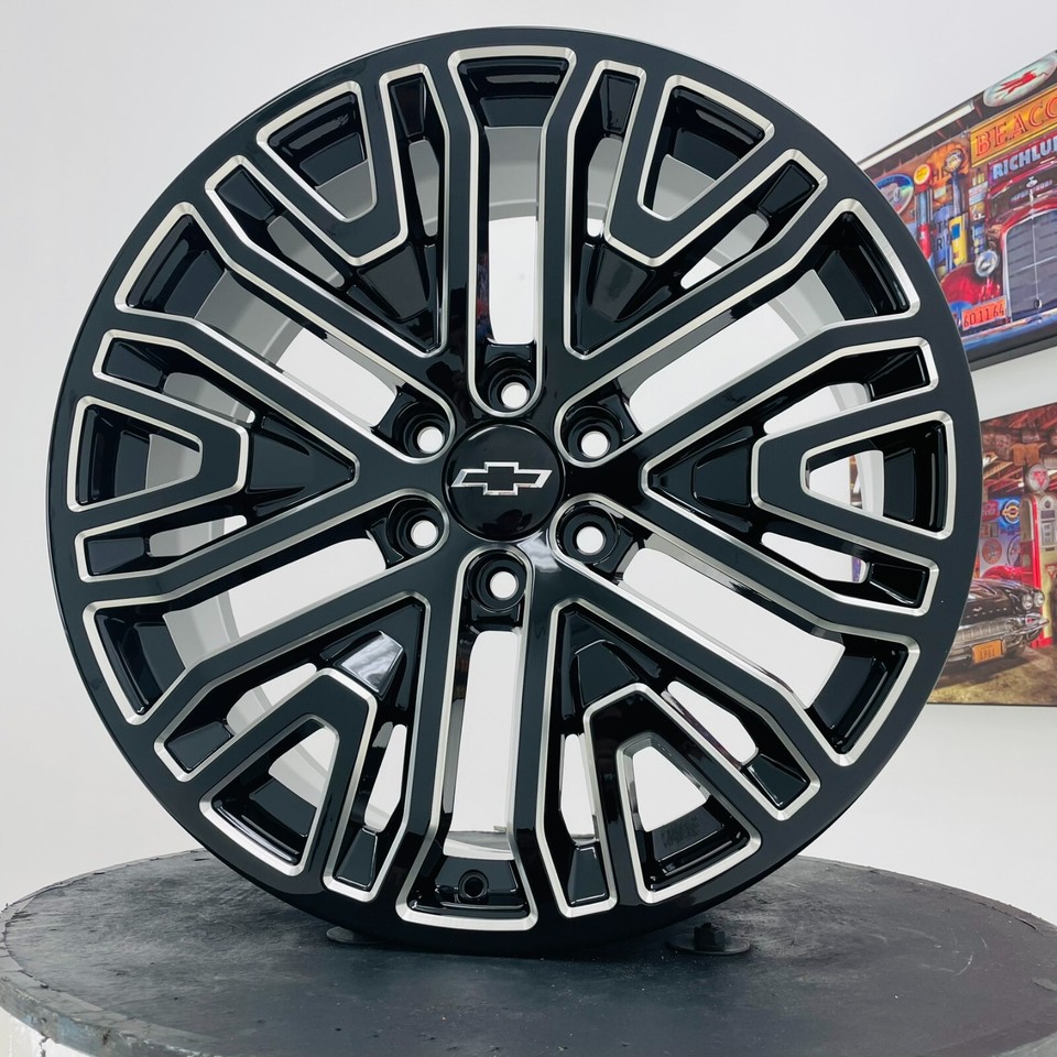 New 2024 Chevy Silverado 22" Wheels Rims ZR2 Black Trail Boss High ...