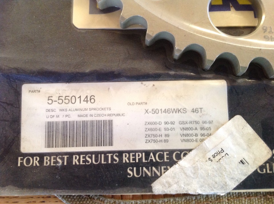 Sunstar 5-550146 Triplestar Aluminum Rear Sprocket, 46T fits Kawasaki ...