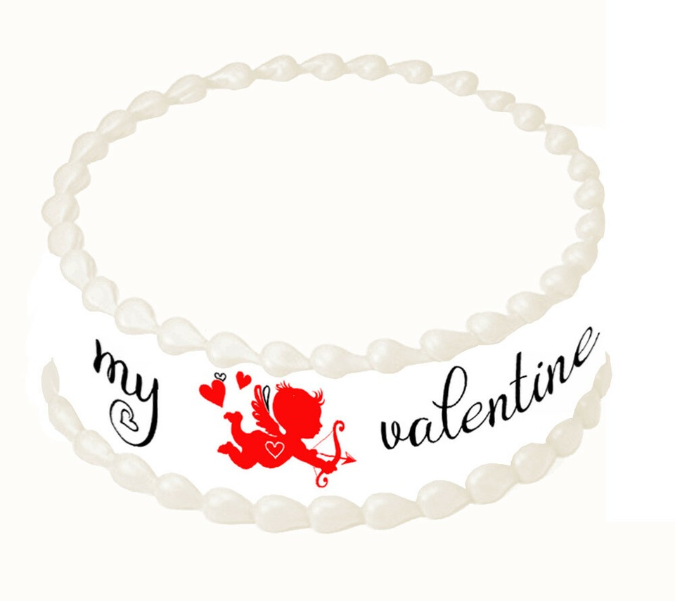 HAPPY VALENTIN'S DAY CUPID Birthday Image Edible cake topper Decoration ...