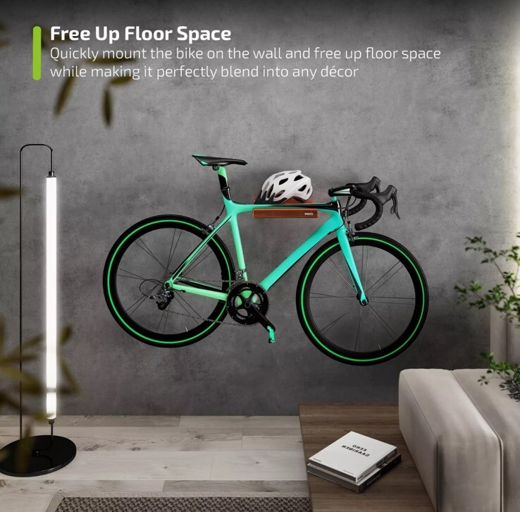 MINQ Orange Wall Mount Bike Storage Rack with Open Shelf - Indoor ...