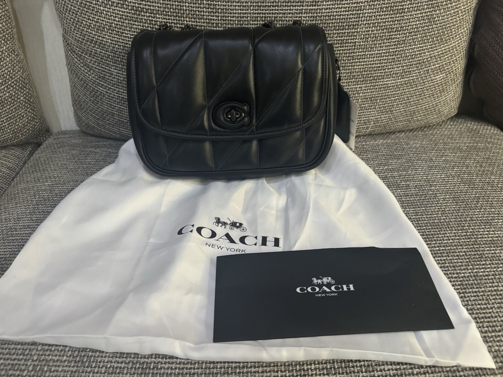 COACH Pillow Madison Shoulder Bag With Quilting In Black | eBay