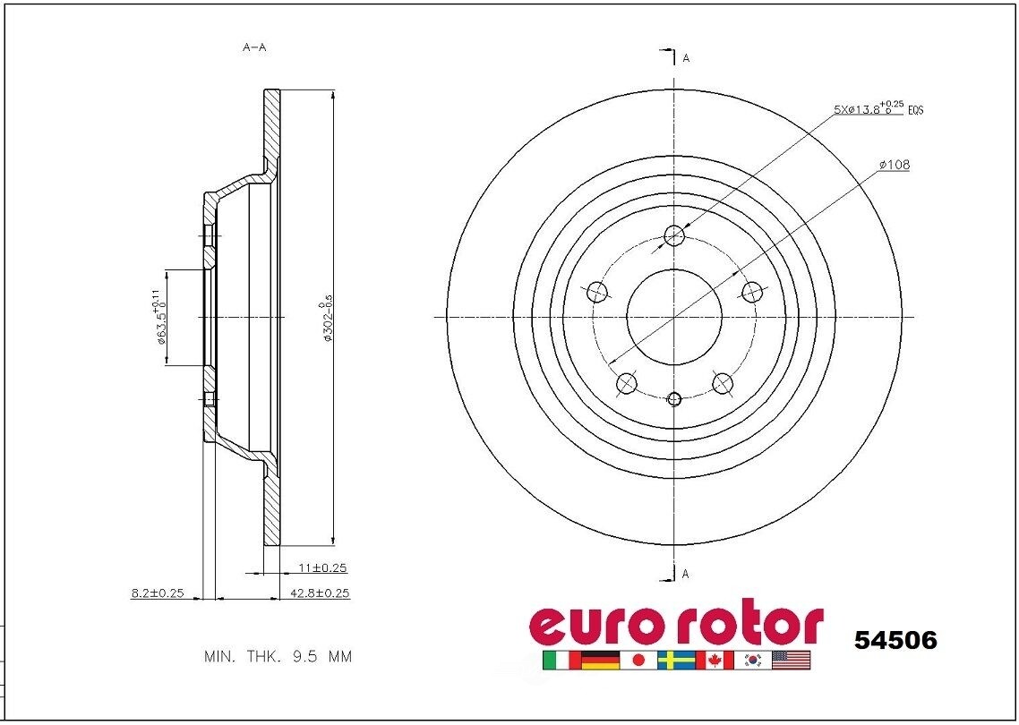 Disc Brake Rotor-GAS Eurorotor 54506 for sale online | eBay