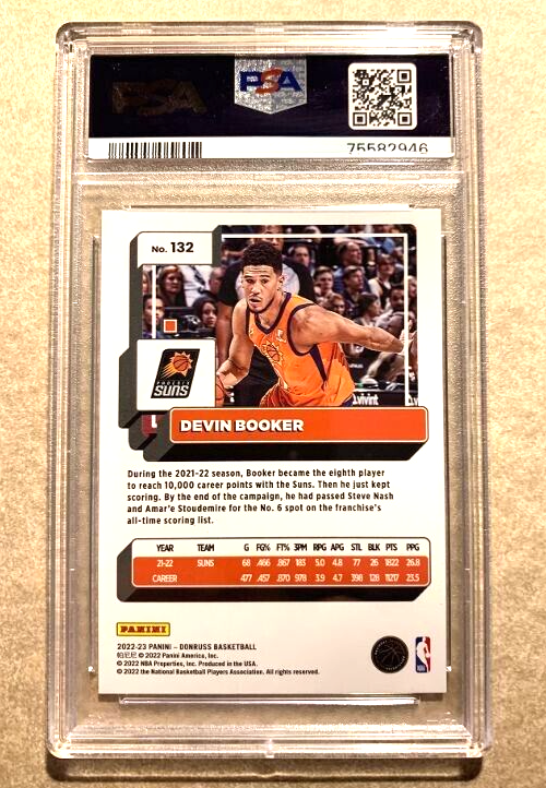 2022-23 Donruss Basketball Devin Booker GOLD LASER HOLO #01/10 PSA 9 ...