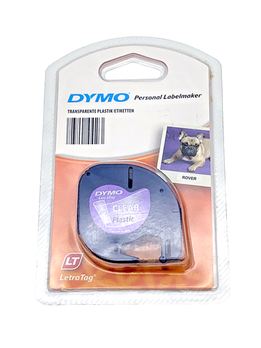 DYMO LetraTag Beschriftungsband 12mm x 4m Transparent Plastik-Etiketten ...