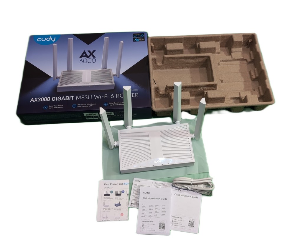 Wi-Fi 6 WiFi 6 Router Cudy WR3000E AX3000 Dual Band Cudy Mesh Ready MU ...