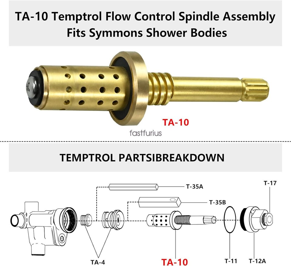 2 pack Spindle Assembly for Symmons TA-10 Temptrol Shower Valves | eBay