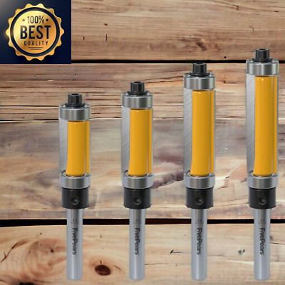 4 PCS Top and Bottom Bearing Flush Trim Router Bits Set 1/4 Inch Shank ...