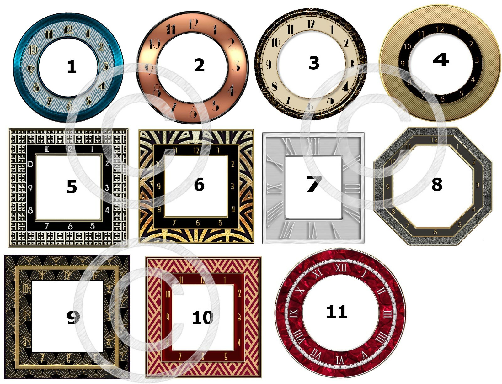 Clock Dial Decals