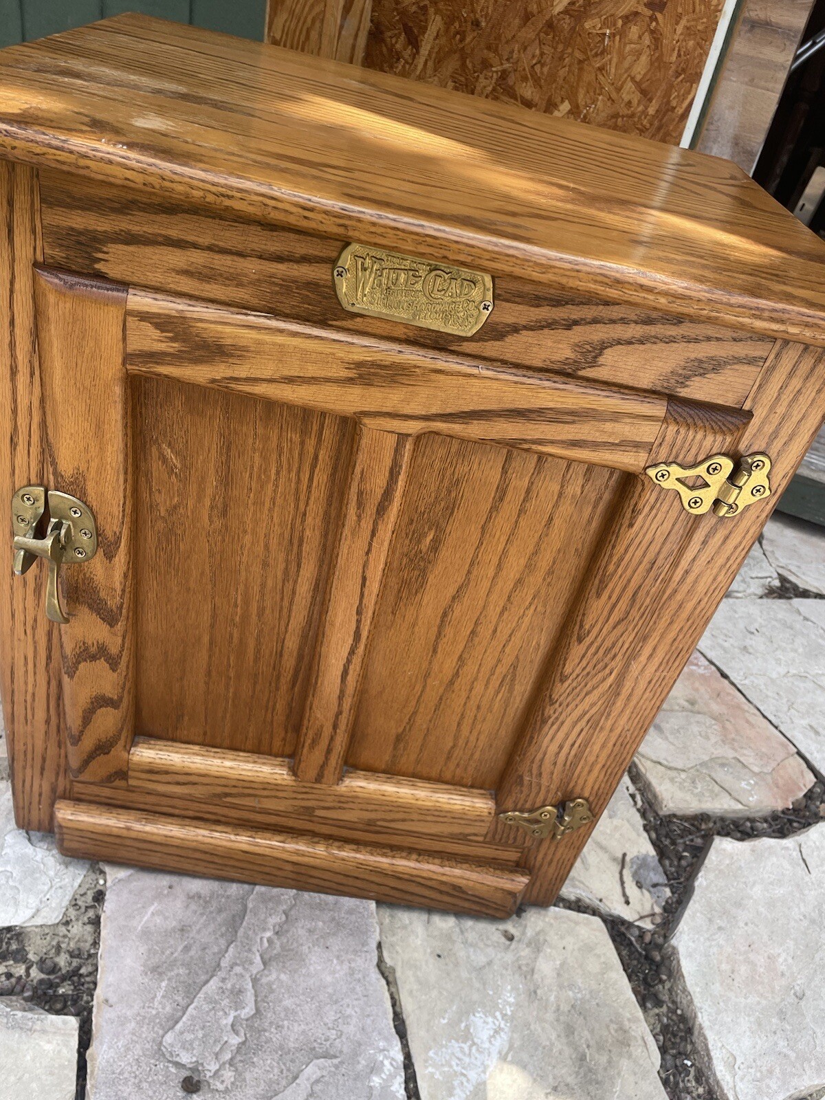 White Clad Ice Box End Table with storage | eBay
