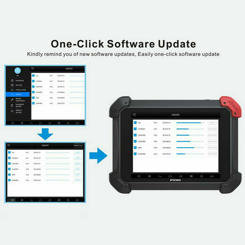 XTOOL PS90 Auto IMMO Key Coding OBD2 Diagnostic Scanner All System Code ...