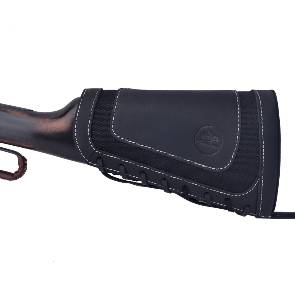 Leather Rifle Buttstock Gun Cartridge Ammo Holder Canvas Ammo Carrier ...