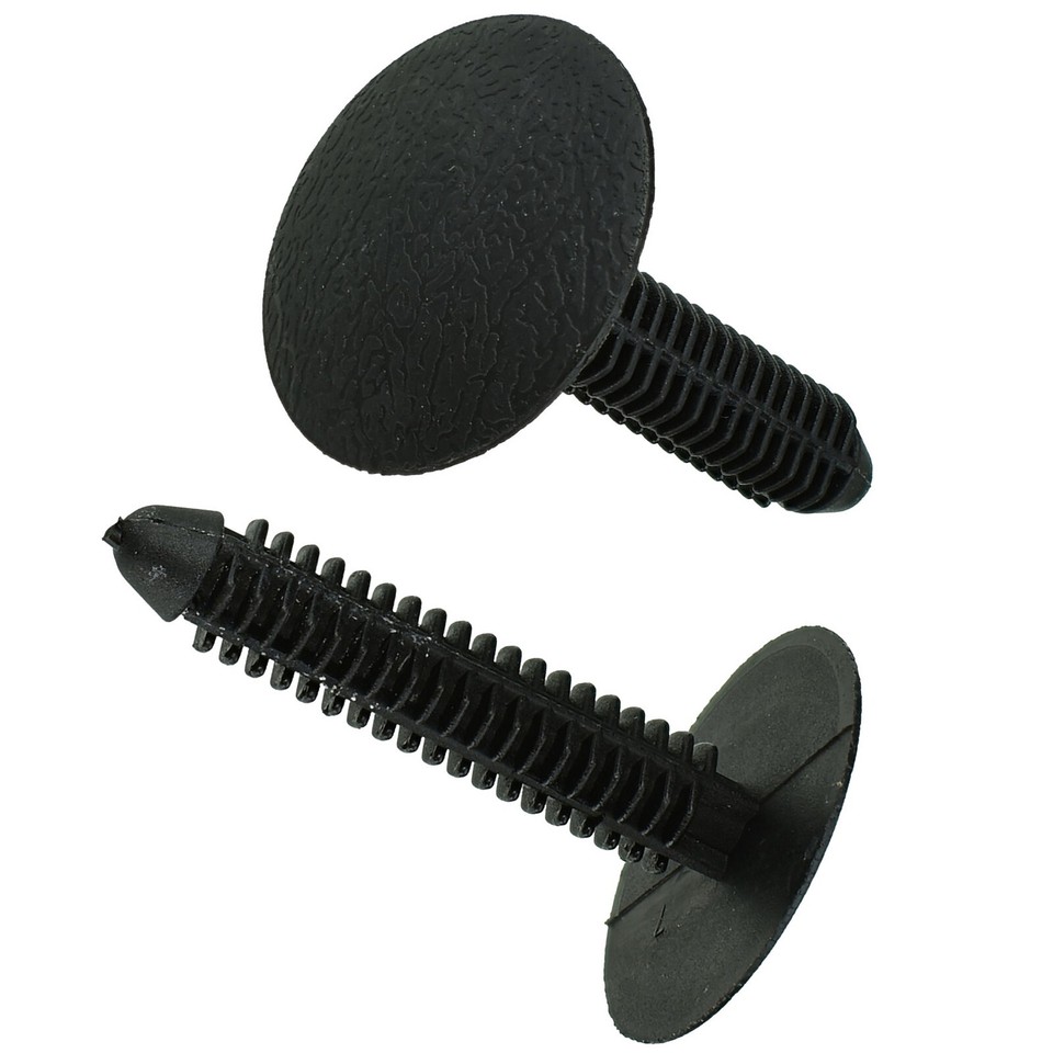 Black Nylon Interior Trim Clip Retainers 9/32" Hole 38.5 MM Stem 26 MM ...