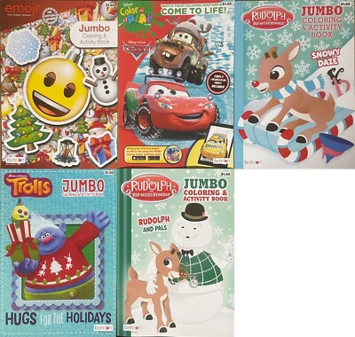Lot of 5 Coloring Books Christmas Rudolf, Cars & More Children Boy Girl ...