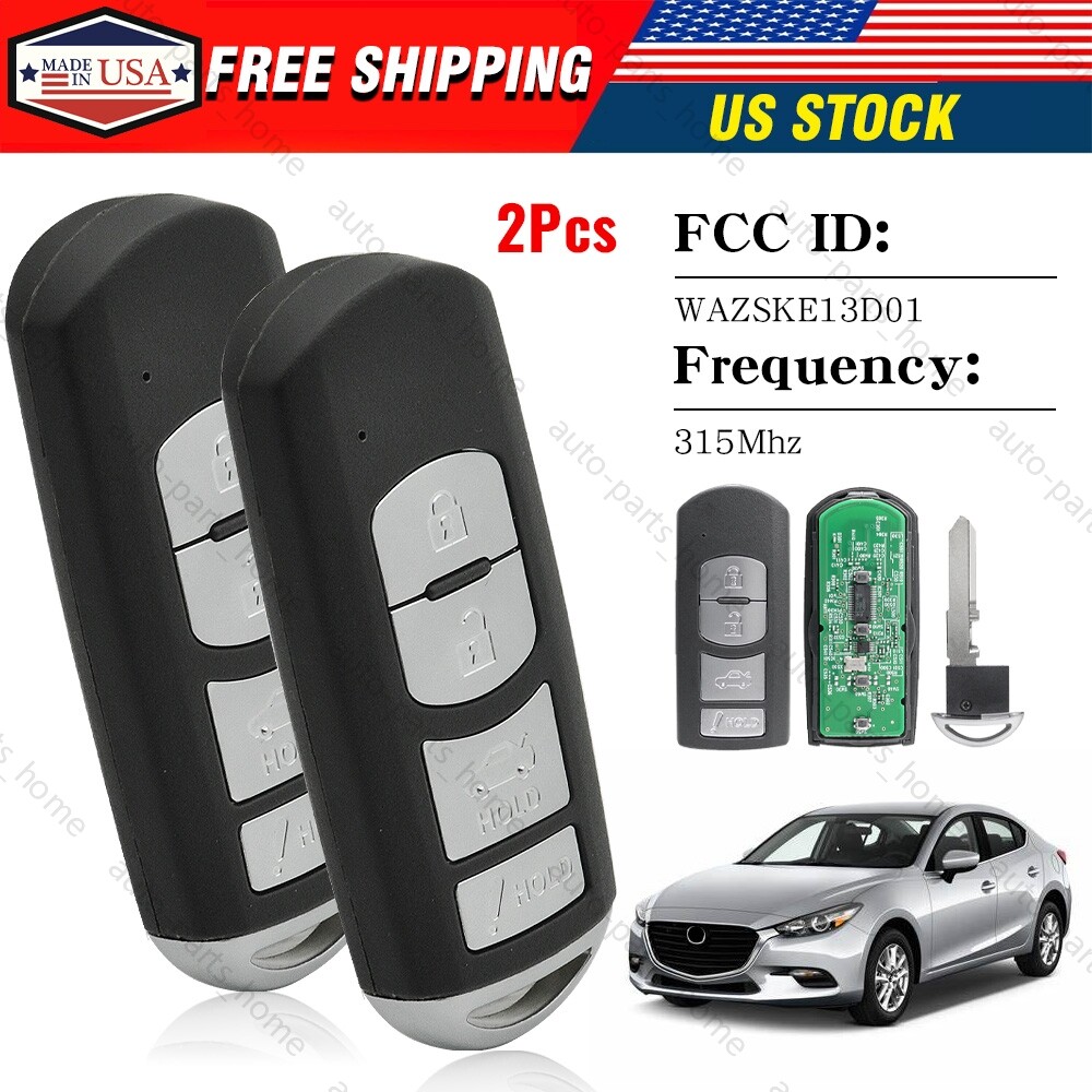 2X SMART KEY PROXIMITY REMOTE FOB WAZSKE13D01 FOR 2016-2020 MAZDA CX-5 ...