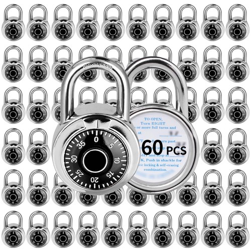 Combination Lock, Standard Dial Combination Lock, Pack of 60; Black ...