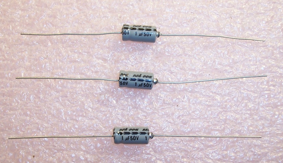 QTY (25) 1uf 50V +50/-10% 6x12mm AXIAL ALUMINUM ELECTROLYTIC CAPACITORS ...