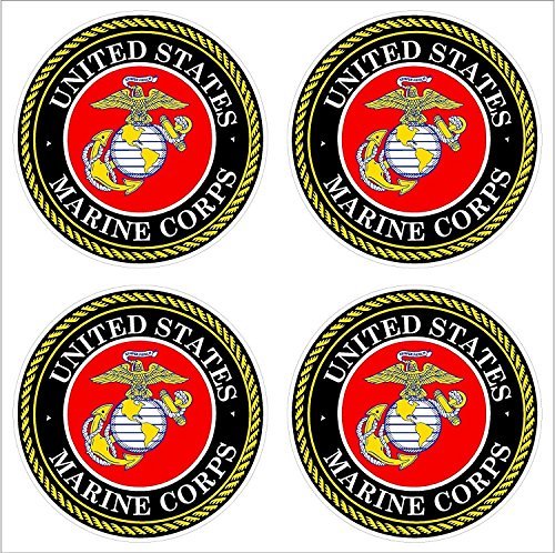 (4) 2" US Marine Corps USMC Logo Car Decal Sticker Vinyl Helmet Toolbox ...