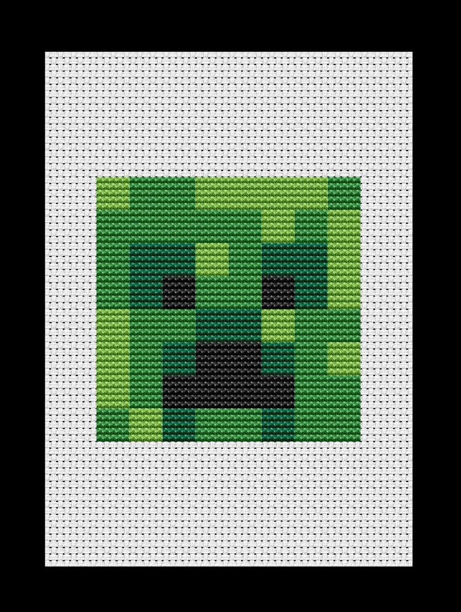 Minecraft Creeper Head Pixel Art Neon Creeper Head By DogHouse