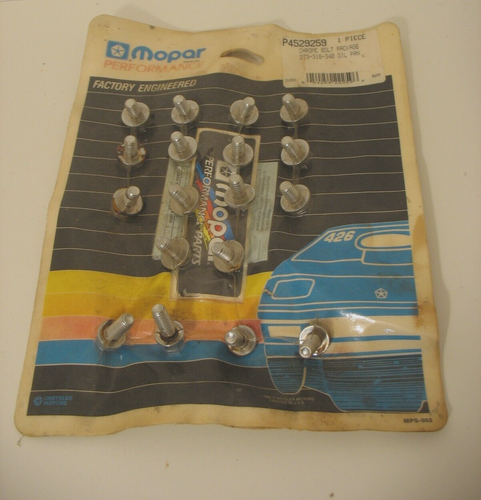 NOS GENUINE MOPAR PERFORMANCE P4529259 CHROME BOLT PACKAGE 273-318-340 OIL PAN | eBay