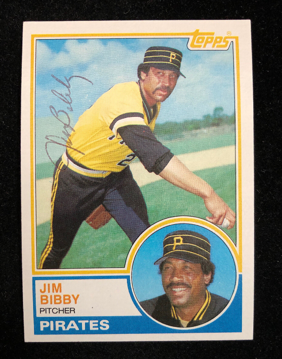 JIM BIBBY 1983 TOPPS AUTOGRAPHED SIGNED AUTO BASEBALL CARD 355 PIRATES ...